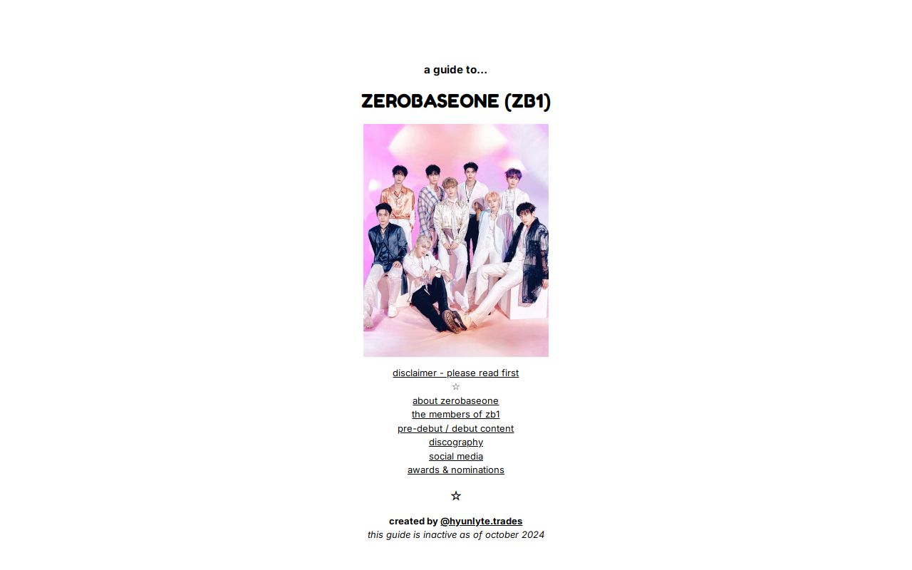 a guide to zerobaseone